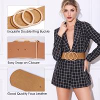 China Wide PU Leather Belt 6cm Gold Buckle Women Dress Belt Classic Stylish Custom Size for sale