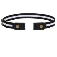 China Stretch Women Elastic Belts 46cm No Buckle Belt O Buckle Invisible Adjustable Canvas for sale