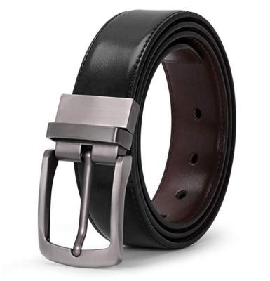 China Double Sides Rotatable Fake Leather Belt 3.5cm for Jeans Pants Pin Buckle for sale