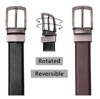 China Double Sides Rotatable Fake Leather Belt 3.5cm for Jeans Pants Pin Buckle for sale