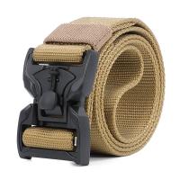 China Heavy Duty 135cm Black Nylon Web Belt Military Style 38mm Width Quick Release Magnetic Buckle for sale