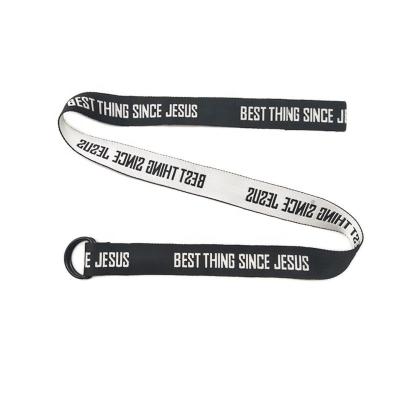 China Customizable 150mm Wide Cotton Canvas Belt Black Woven Belt 38mm for Men for sale