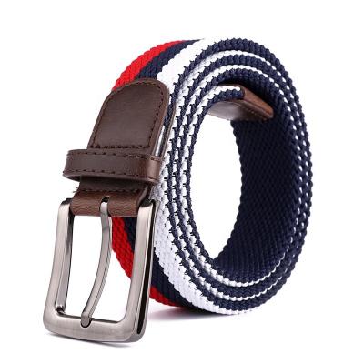 China Canvas Woven Braided Fabric Belt 3.5cm with Clip Buckles for Men and Women for sale