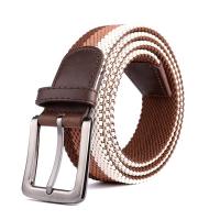 China Canvas Woven Braided Fabric Belt 3.5cm with Clip Buckles for Men and Women for sale