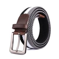 China Canvas Woven Braided Fabric Belt 3.5cm with Clip Buckles for Men and Women for sale