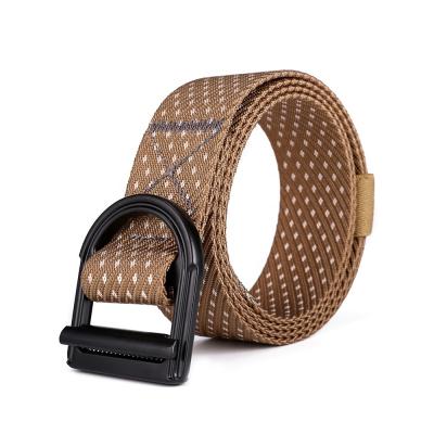 China Heavy Duty Nylon Web Belt with Zinc Alloy D Buckle 125cm Tactical Style for sale