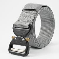 China EDC Tactical Cotton Canvas Belt Metal Buckle 3.7cm Width 120cm Length Heavy Duty Outdoor for sale