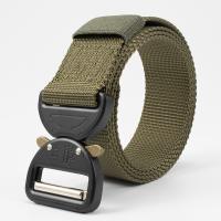 China EDC Tactical Cotton Canvas Belt Metal Buckle 3.7cm Width 120cm Length Heavy Duty Outdoor for sale