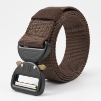 China EDC Tactical Cotton Canvas Belt Metal Buckle 3.7cm Width 120cm Length Heavy Duty Outdoor for sale