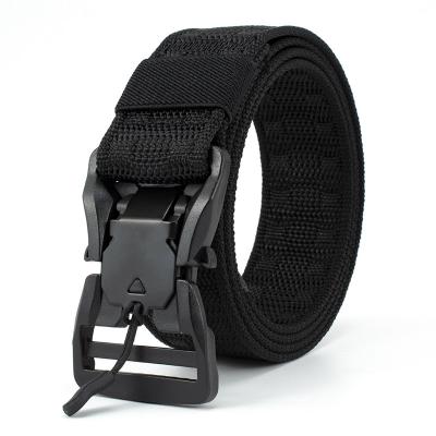 China Nylon Mesh Tactical Belt 120cm Magnetic Alloy Quick Release Buckle for sale
