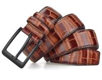 China Flat Neutral PU Leather Belt 110cm Zinc Alloy Buckle Casual Men for sale