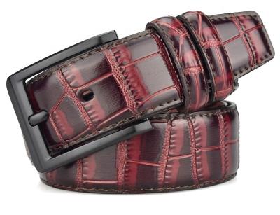 China Flat Neutral PU Leather Belt 110cm Zinc Alloy Buckle Casual Men for sale