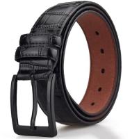 China Flat Neutral PU Leather Belt 110cm Zinc Alloy Buckle Casual Men for sale