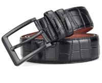 China Flat Neutral PU Leather Belt 110cm Zinc Alloy Buckle Casual Men for sale