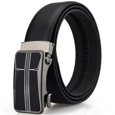China Custom PU Leather Belt with Automatic Buckle for Men 110-125cm Black Coffee Brown for sale