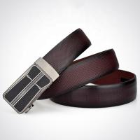 China Custom PU Leather Belt with Automatic Buckle for Men 110-125cm Black Coffee Brown for sale