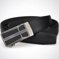 China Custom PU Leather Belt with Automatic Buckle for Men 110-125cm Black Coffee Brown for sale