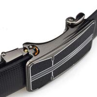 China Custom PU Leather Belt with Automatic Buckle for Men 110-125cm Black Coffee Brown for sale