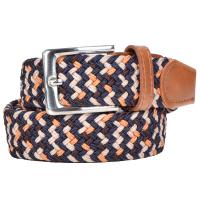 China Unisex Stretch Fabric Elastic Belt 3.4cm Width Custom Length OEM for Jeans for sale