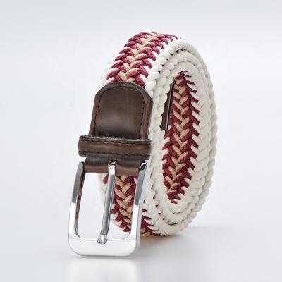 China Spandex Alloy Casual Jean Belt 120cm Woven Elastic Stretch Belt for Men for sale
