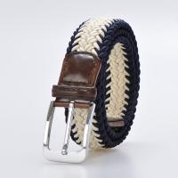 China Spandex Alloy Casual Jean Belt 120cm Woven Elastic Stretch Belt for Men for sale