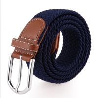 China Braided Canvas Fabric Elastic Belt Custom Size OEM Durable Stretch Belt for sale