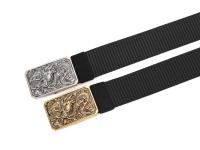 China Black Businessman Buckle Nylon Belt 130cm Braided Web Belt for Men for sale