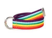 China Rainbow Stretch Fabric Belt 3cm Nylon Duty Belt 135cm Long Custom Logo for sale