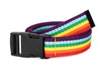 China Rainbow Stretch Fabric Belt 3cm Nylon Duty Belt 135cm Long Custom Logo for sale