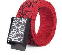 China Canvas Cotton Webbing Belt 110cm Length 3.8cm Width Unisex Casual Graffiti Design for sale