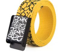 China Canvas Cotton Webbing Belt 110cm Length 3.8cm Width Unisex Casual Graffiti Design for sale