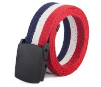 China Outdoor Leisure 110cm Plastic Buckle Nylon Belt 3.8cm Wide White Cotton Belt for sale