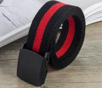 China Outdoor Leisure 110cm Plastic Buckle Nylon Belt 3.8cm Wide White Cotton Belt for sale