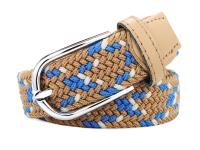 China PU Alloy Buckle Stretch Elastic Belt 3.5cm x 100cm Polyester Cotton Waist Belt for sale