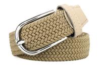 China PU Alloy Buckle Stretch Elastic Belt 3.5cm x 100cm Polyester Cotton Waist Belt for sale