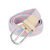 China PU Alloy Buckle Stretch Elastic Belt 3.5cm x 100cm Polyester Cotton Waist Belt for sale
