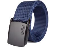 China Textured Buckle Nylon Military Web Belt 130cm Zinc Alloy Plate Brushed Khaki for sale