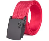China Textured Buckle Nylon Military Web Belt 130cm Zinc Alloy Plate Brushed Khaki for sale