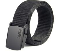 China Textured Buckle Nylon Military Web Belt 130cm Zinc Alloy Plate Brushed Khaki for sale