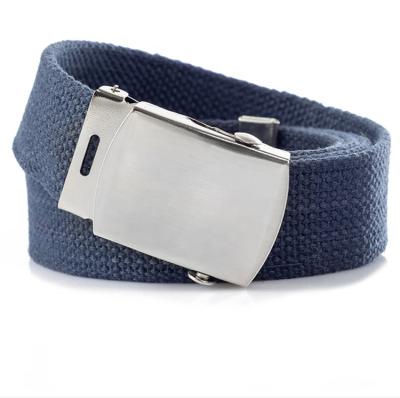 China Unisex Tactical Waist Belt 4cm Canvas Webbing with Zinc Alloy Buckle Casual Jeans Belt for sale