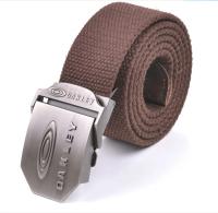 China Metal Buckle Canvas Fabric Web Belt 3.8cm Wide 100cm Length Casual Waist Strap for sale