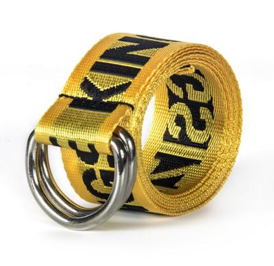 China Custom Nylon Canvas Belt with Double Ring 3.8cm Zinc Alloy Buckle Wholesale for sale