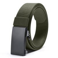 China Custom Men Alloy Buckle Woven Fabric Belt 130cm Eco Friendly Adjustable OEM for sale
