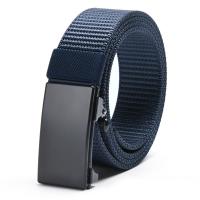 China Custom Men Alloy Buckle Woven Fabric Belt 130cm Eco Friendly Adjustable OEM for sale