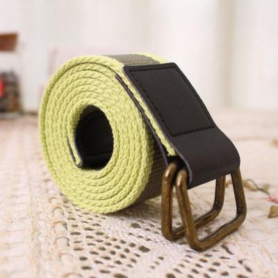 China Polyester Fabric Knitted Belt 4.5cm Width Elastic Belt for Women Dresses Metal Buckle for sale