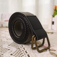 China Polyester Fabric Knitted Belt 4.5cm Width Elastic Belt for Women Dresses Metal Buckle for sale