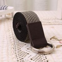 China Polyester Fabric Knitted Belt 4.5cm Width Elastic Belt for Women Dresses Metal Buckle for sale