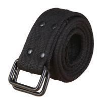 China 120cm D Ring Fabric Web Belt Canvas Double D Ring Metal Buckle Adjustable Blue for sale