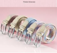 China Women Fabric Leather Web Belt 3.0cm Width 110cm to 125cm Length for sale