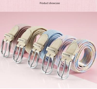 China Women Fabric Leather Web Belt 3.0cm Width 110cm to 125cm Length for sale